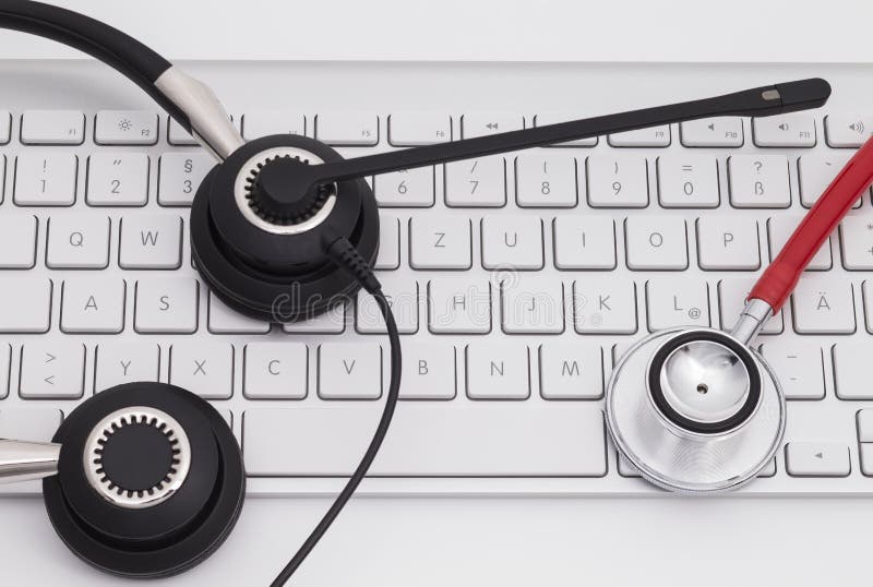 Headset with Keyboard stock image. Image of medicine - 45058559