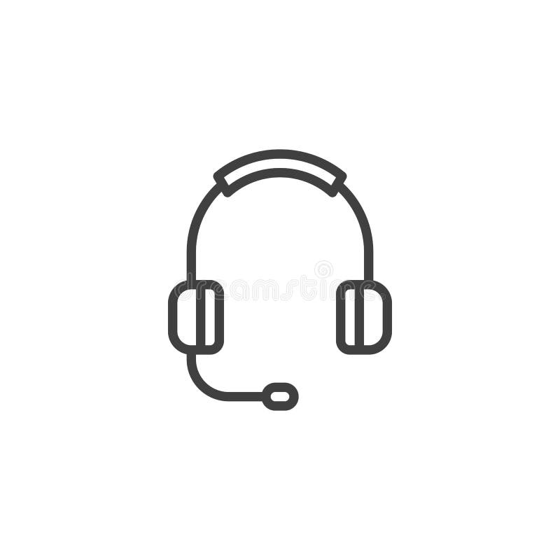 Wireless Headset Line Icon. Stock Vector - Illustration of symbol ...