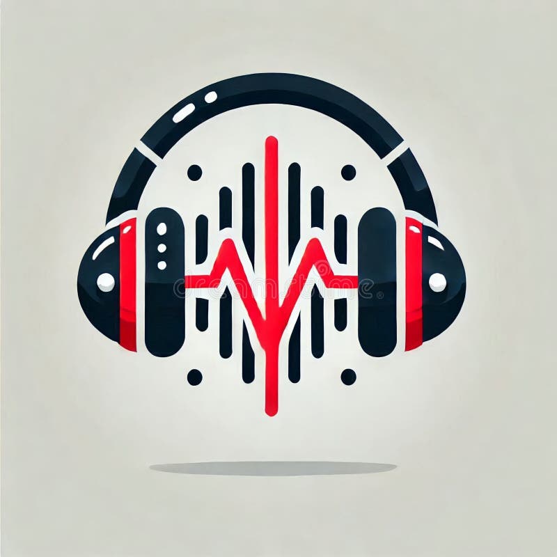 Headset Logo Design with Music Stock Illustration - Illustration of ...