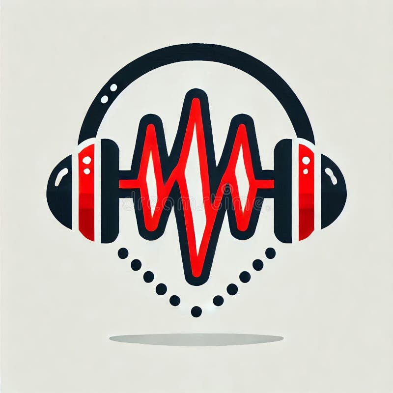 Headset Logo Design with Music Stock Illustration - Illustration of ...