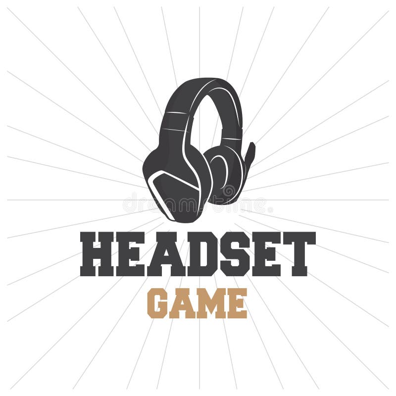 Headset Logo Design Simple Headset Gamer Illustration Template Stock ...