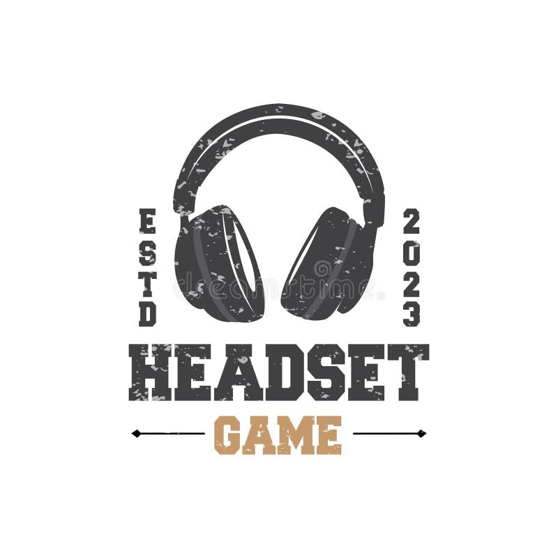 Headset Logo Design Simple Headset Gamer Illustration Template Stock ...