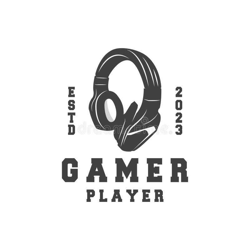 Headset Logo Design Simple Headset Gamer Illustration Template Stock ...