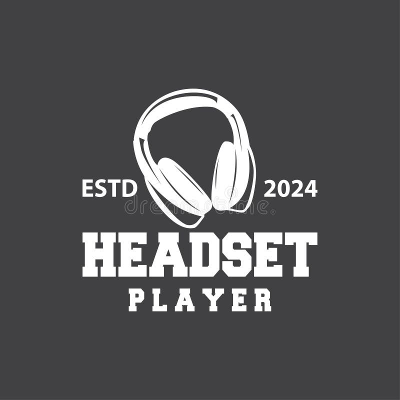 Headset Logo Design Simple Headset Gamer Illustration Template Stock ...