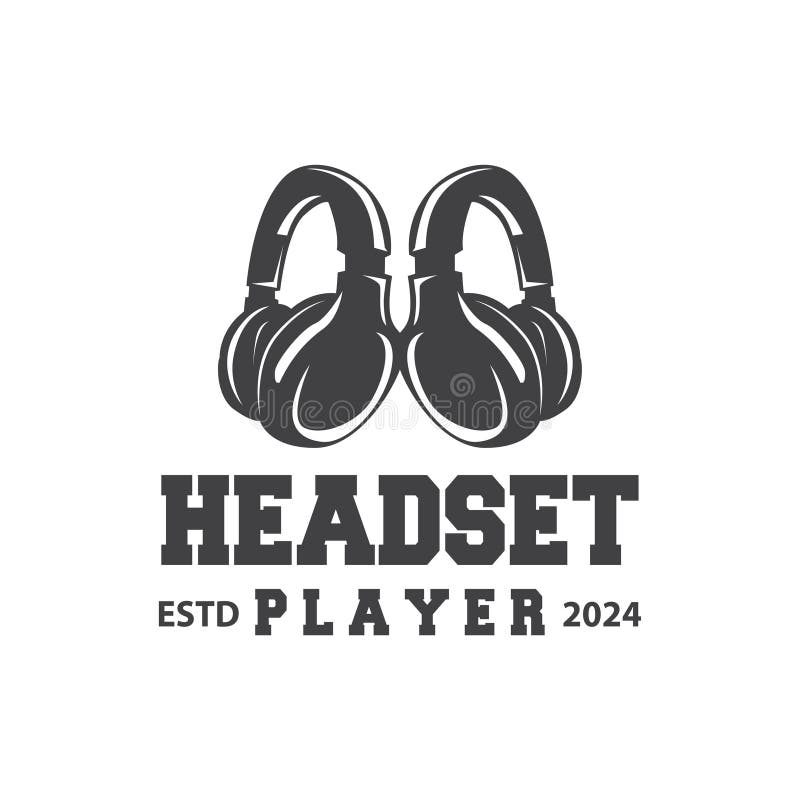 Headset Logo Design Simple Headset Gamer Illustration Template Stock ...