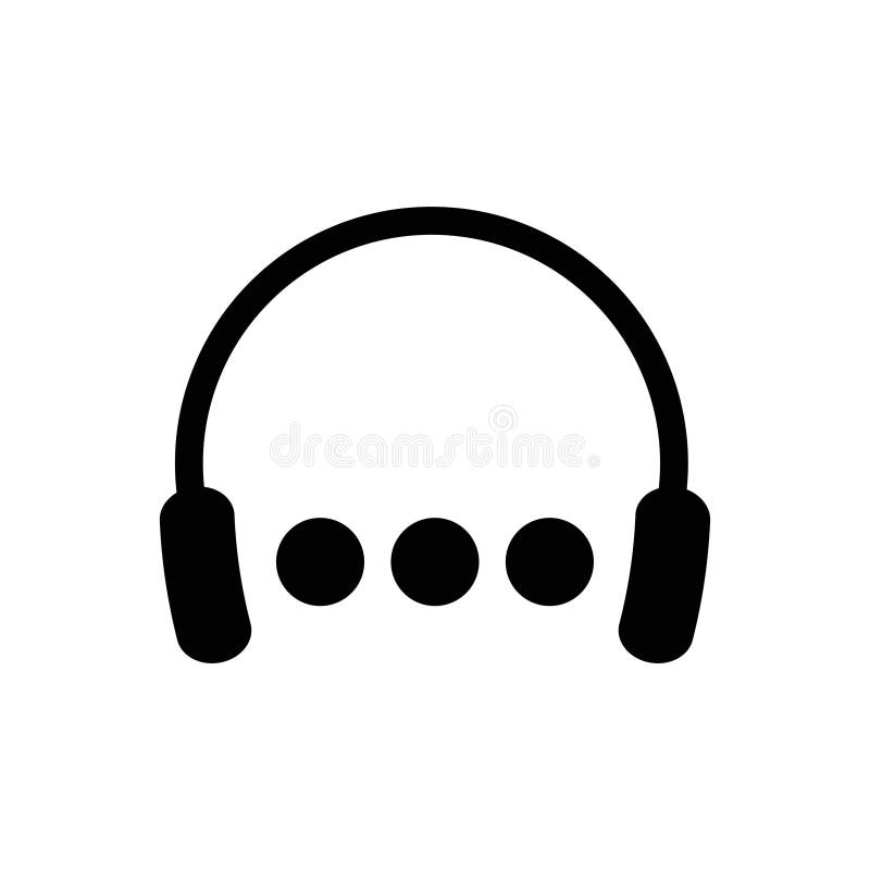 Headset, Support Headphone. Flat Vector Icon Illustration. Simple Black ...