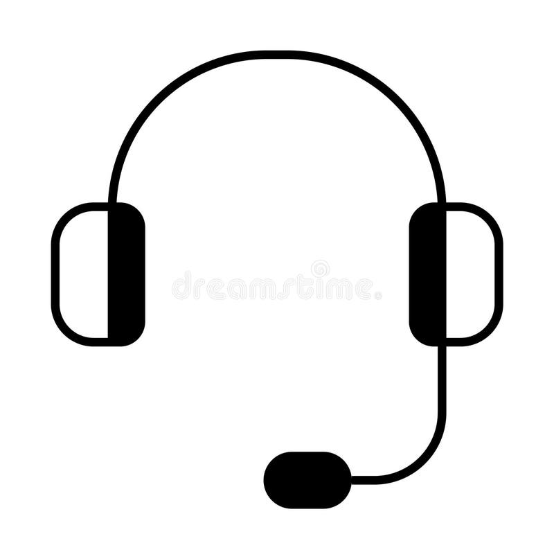 Headset with Microphone for Customer Service and Communication Stock ...