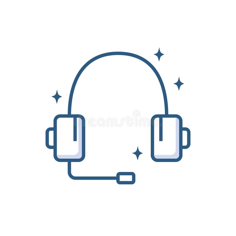 Headset Microphone Device Technology Object Line Style Icon Stock ...