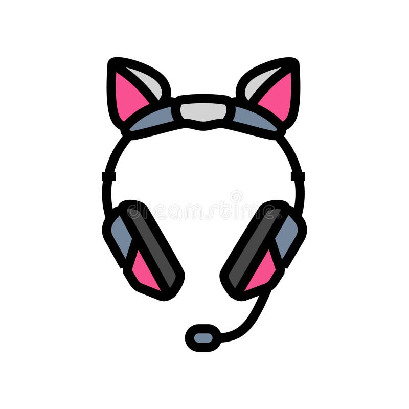 Headset Microphone Gaming Pc Color Icon Vector Illustration Stock ...