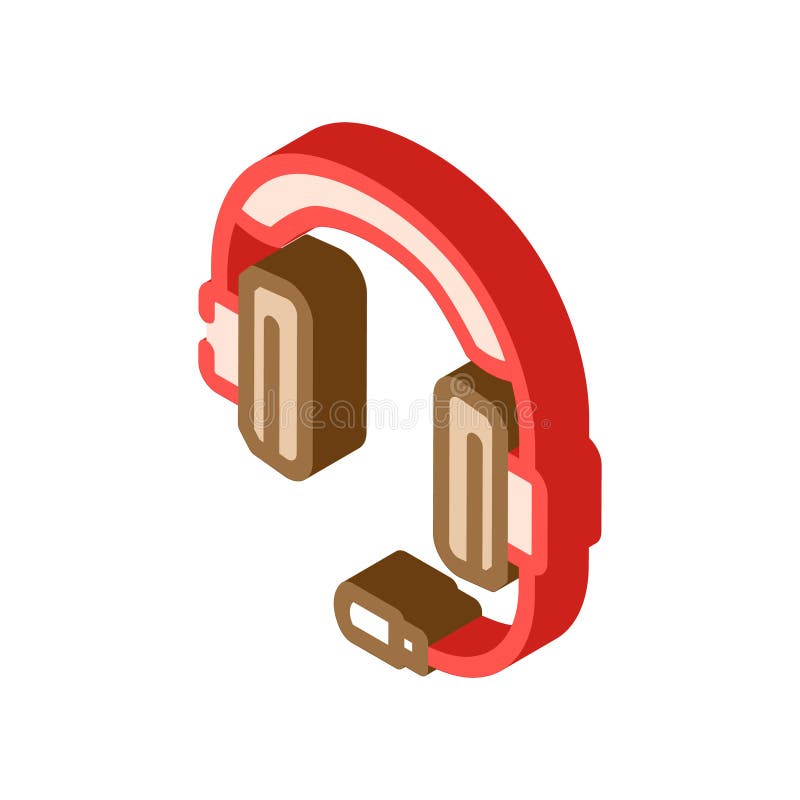 Headset Microphone Hybrid Work Isometric Icon Vector Illustration Stock ...