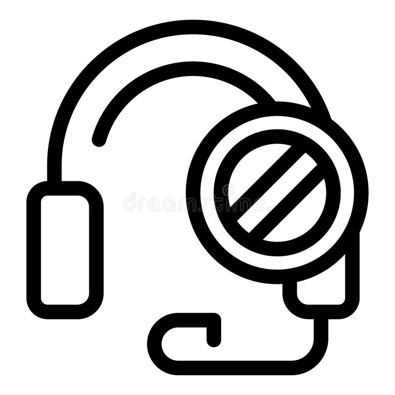 Headset with Microphone Muted Showing Silence Concept Stock Vector ...