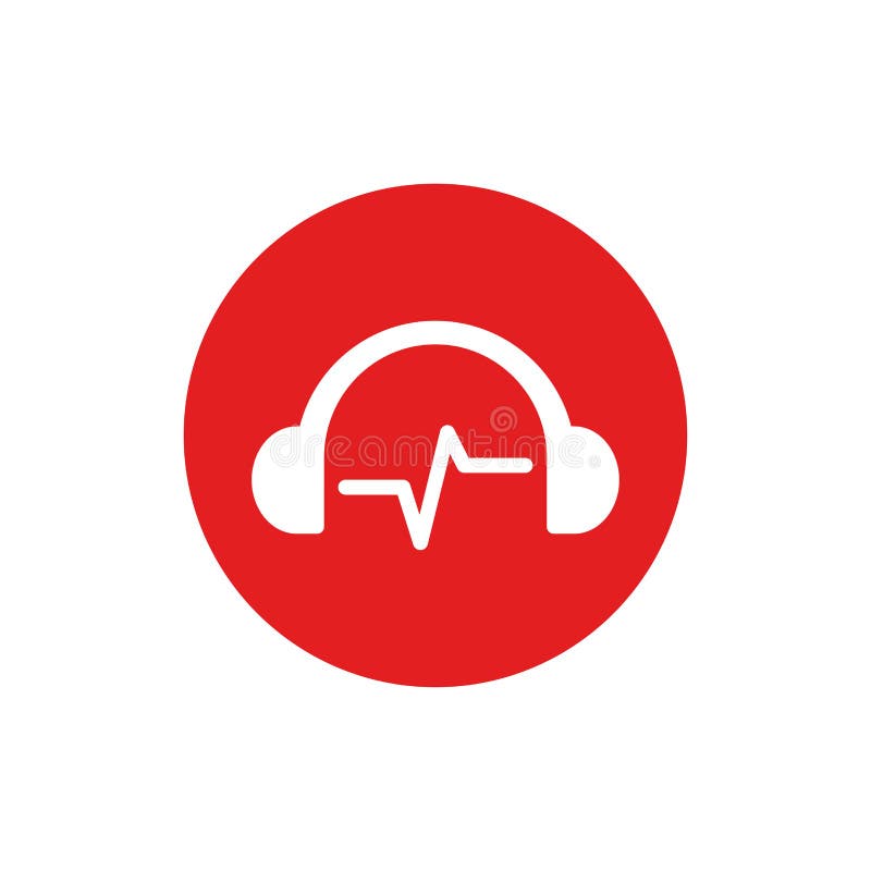 Headset Music Audio Wave Logo Template Design Vector Icon Illustration ...