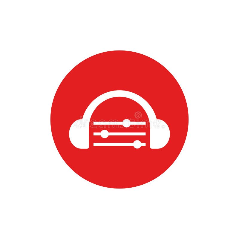 Headset Music Audio Wave Logo Template Design Vector Icon Illustration ...