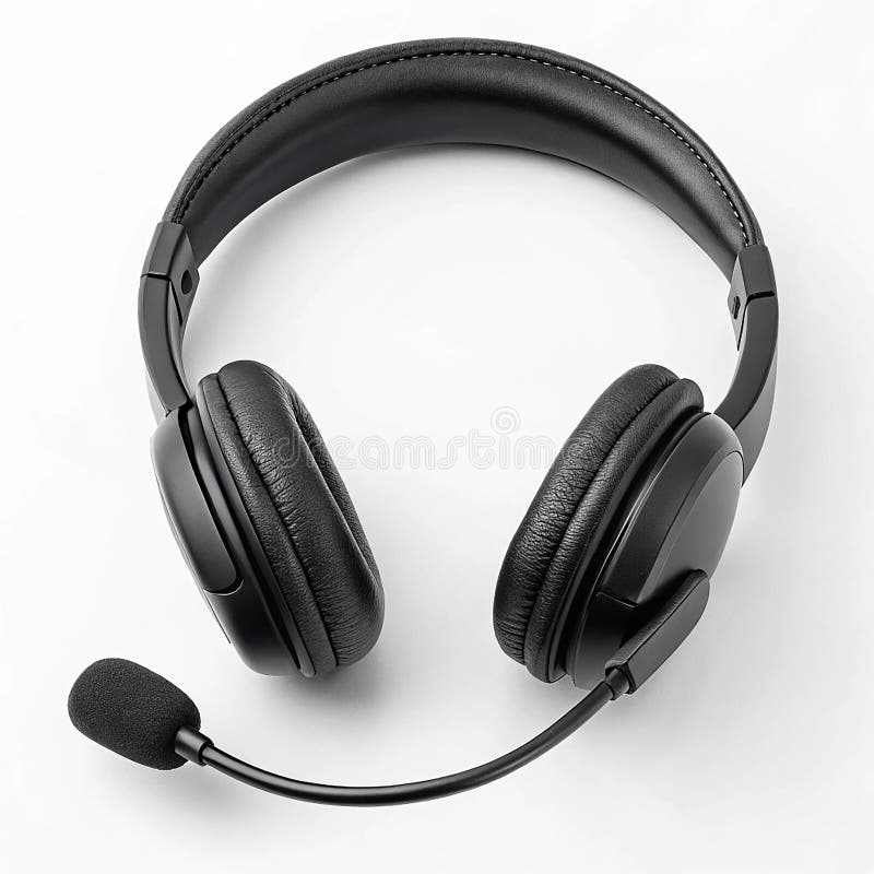 Headset for Online Classes on White Background Stock Illustration ...