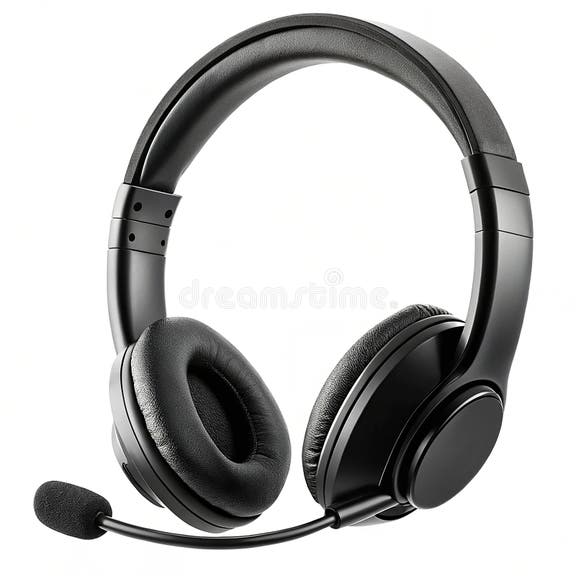 Headset for Online Classes on White Background Stock Illustration ...