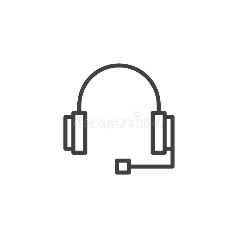 Headset outline icon stock vector. Illustration of pictogram - 114827513
