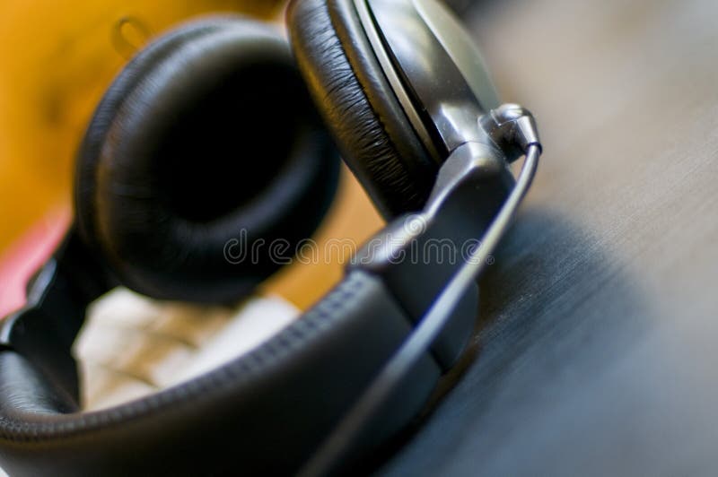 Headset place on table stock image. Image of peripherals - 4152807