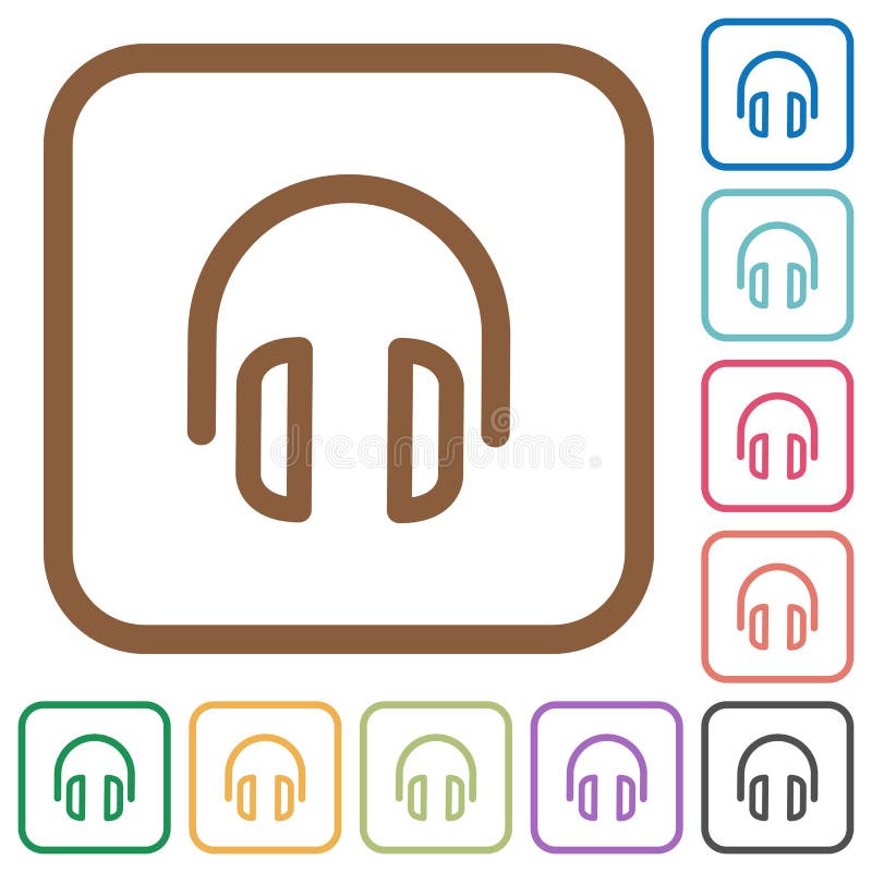 Headset simple icons stock vector. Illustration of helpdesk - 186568654