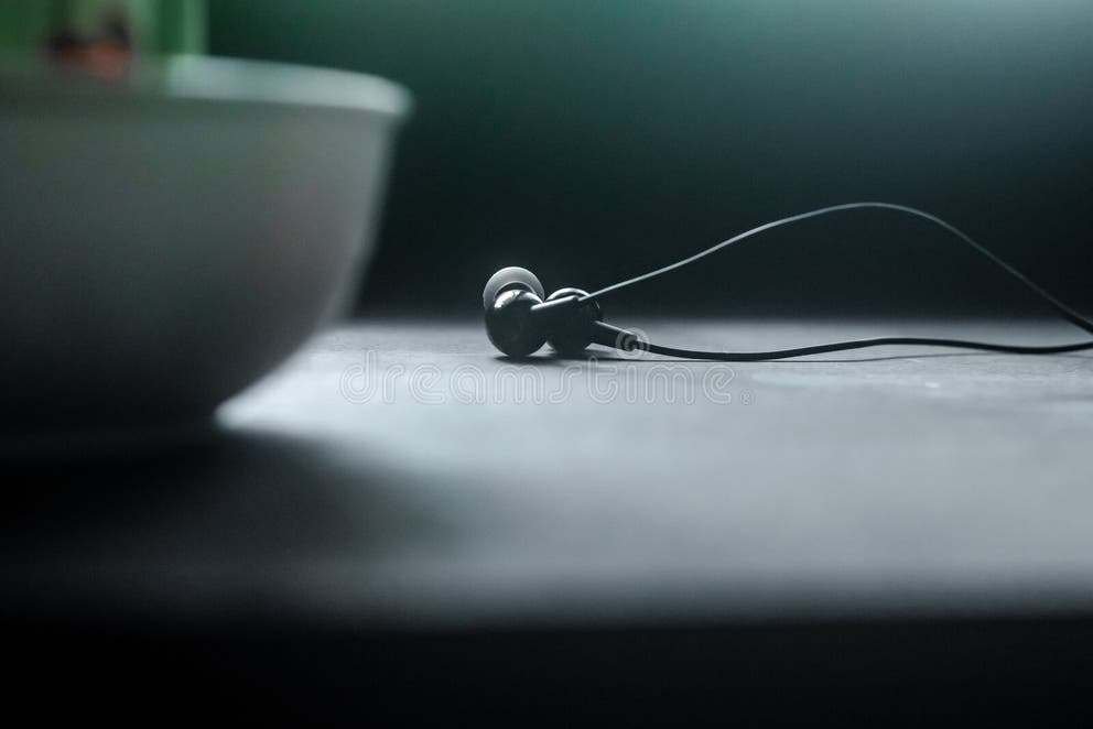 Headset on table 2 stock photo. Image of headphones - 192351140