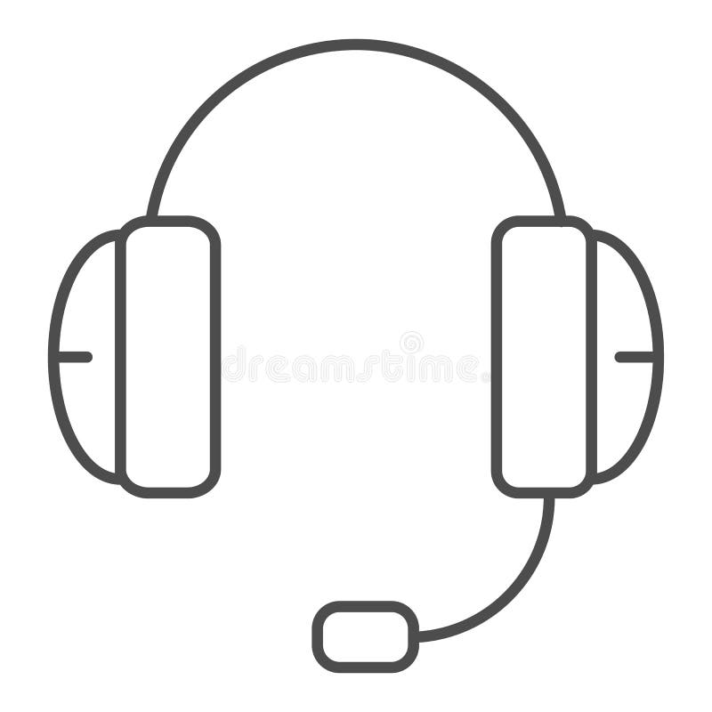 Headset Thin Line Icon. Support Vector Illustration Isolated on White ...