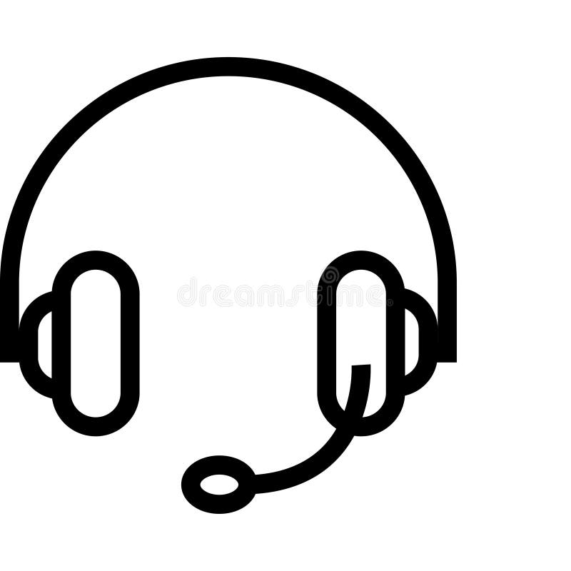 Headset Thin Line Icon. Support Vector Illustration Isolated On White ...