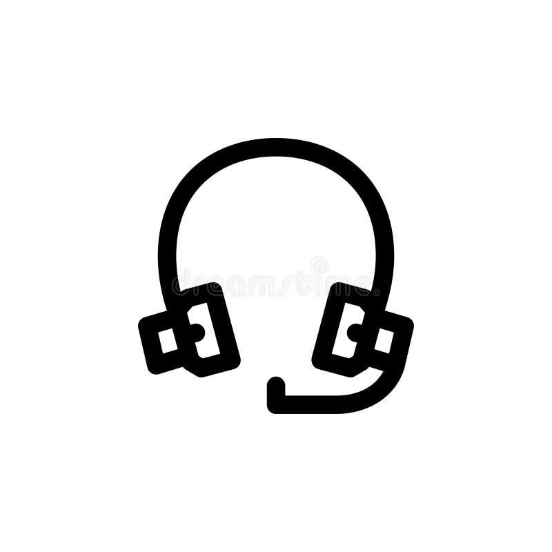 Headset Vector Icon. Computer Component Icon Outline Style. Perfect Use ...