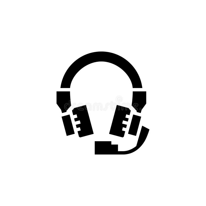 Headset Vector Icon. Computer Component Icon Solid Style. Perfect Use ...