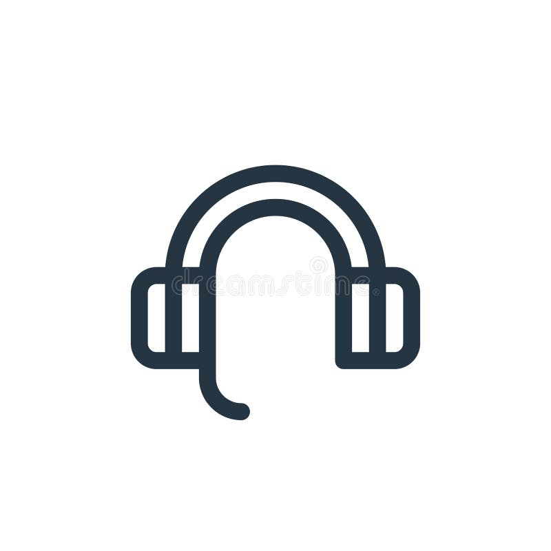 Headset Vector Icon. Headset Editable Stroke. Headset Linear Symbol for ...