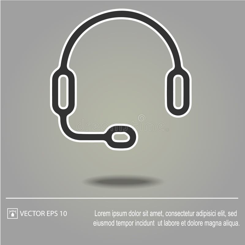 Headset Vector Icon Eps 10. Headphone and Microphone Simple Stock ...