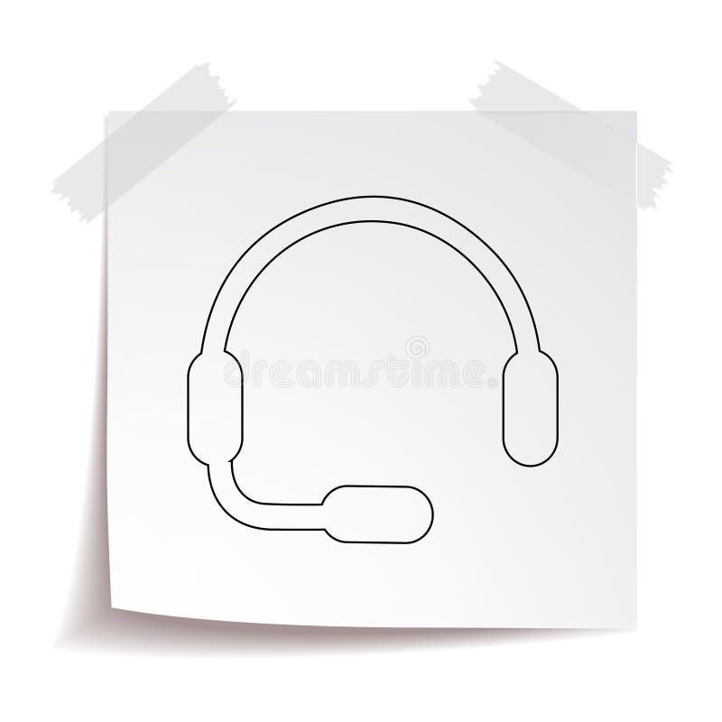 Headset Vector Icon Eps 10. Headphone and Microphone Simple Isolated ...