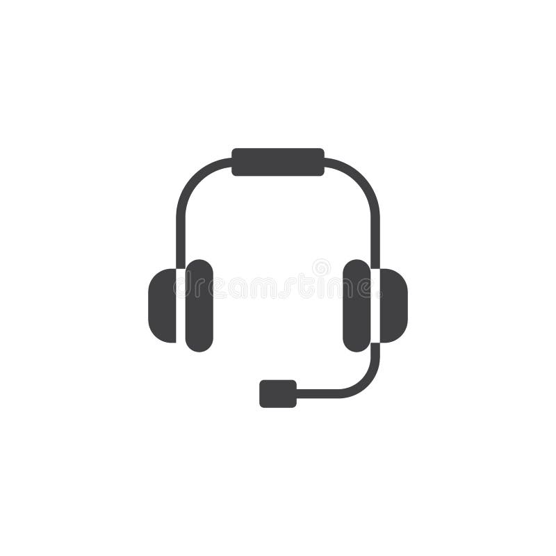 Headset vector icon stock vector. Illustration of headphones - 134962656