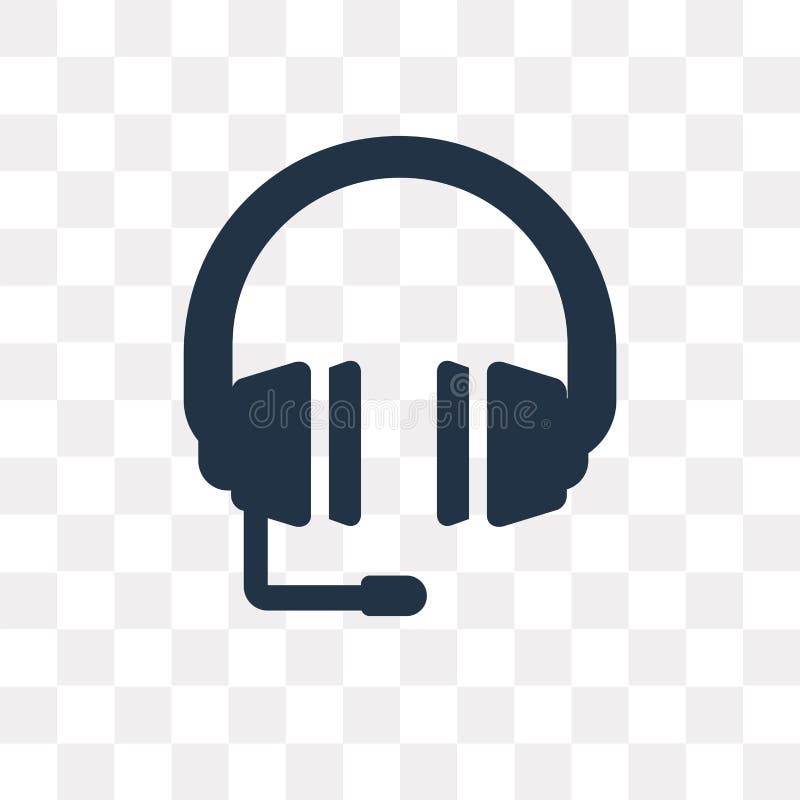 Headset Vector Icon Isolated on Transparent Background, Headset Stock ...