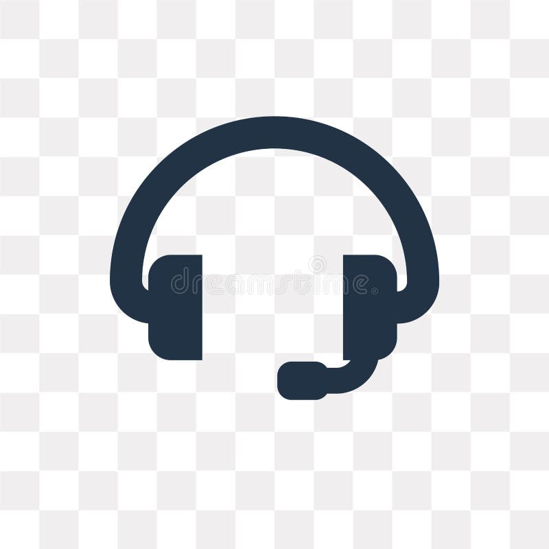 Headset Vector Icon Isolated on Transparent Background, Headset Stock ...