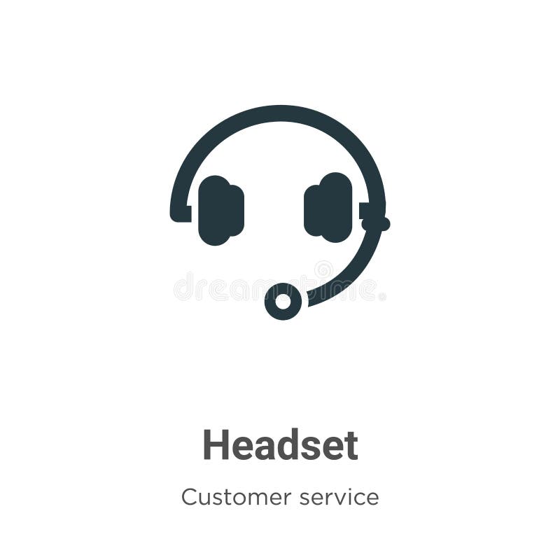 Headset Vector Icon on White Background. Flat Vector Headset Icon ...