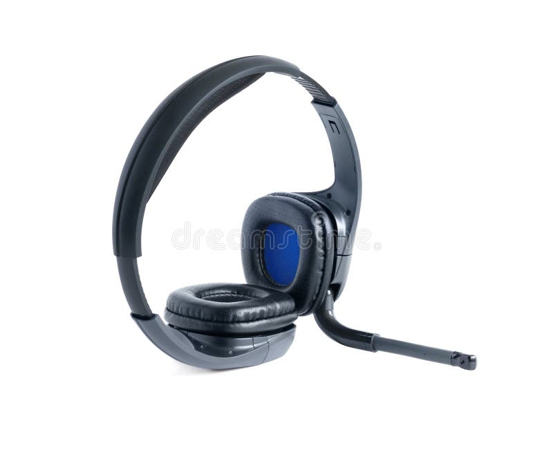 Headset on White Background Stock Photo - Image of stereo, soundproof ...