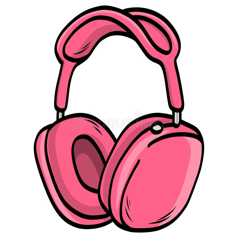 Headset Wireless Headphone Drawing Vector Illustration Stock Vector ...