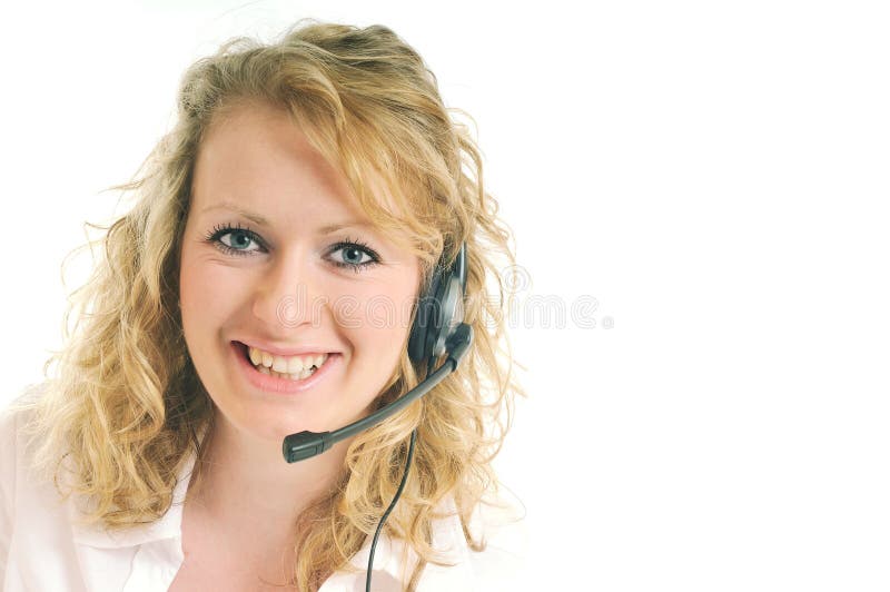 Help Desk Woman with Headset Stock Image - Image of online, business ...