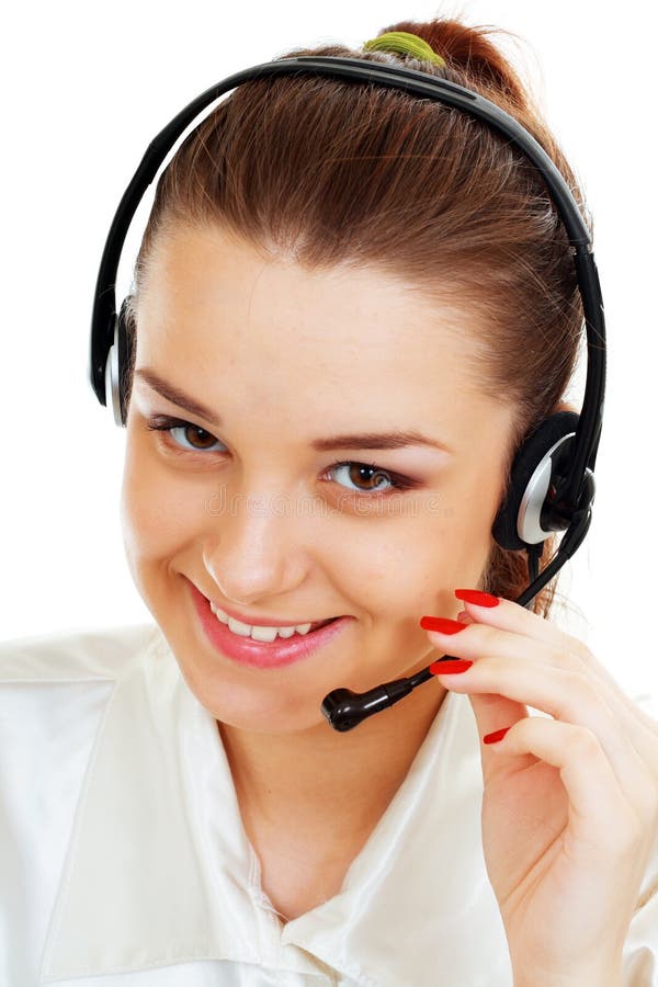 Businesswoman with headset stock image. Image of helpline - 3024091