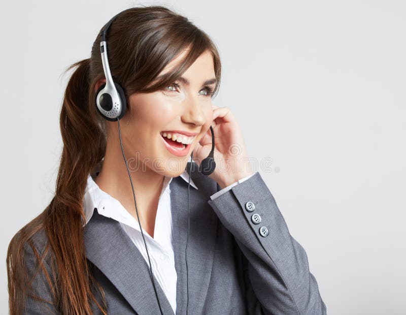 Headset Woman Customer Service Worker Stock Photo - Image of office ...