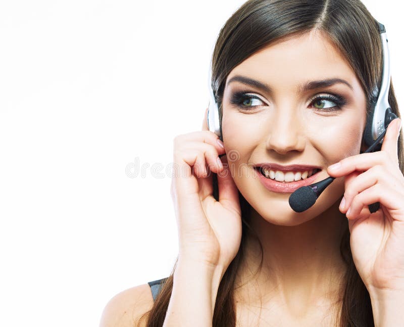 Call Center Workers Wearing Headsets Stock Image - Image of operator ...