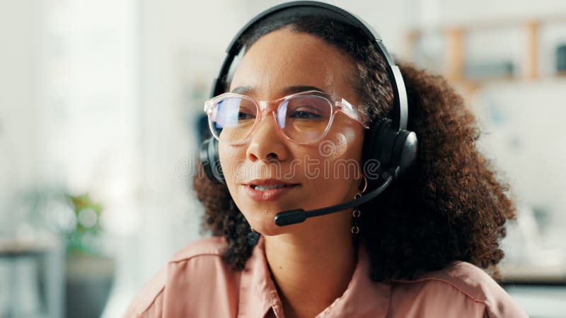 Headset, Woman and Receptionist in Office with Call Appointment Setting ...