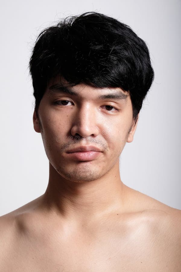 Headshot of Asian Man Face with No Makeup Stock Image - Image of beauty ...