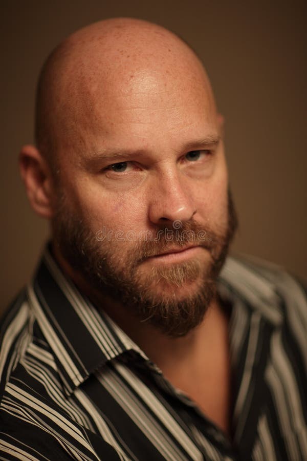 Handsome bald man outdoors stock image. Image of color - 25146371