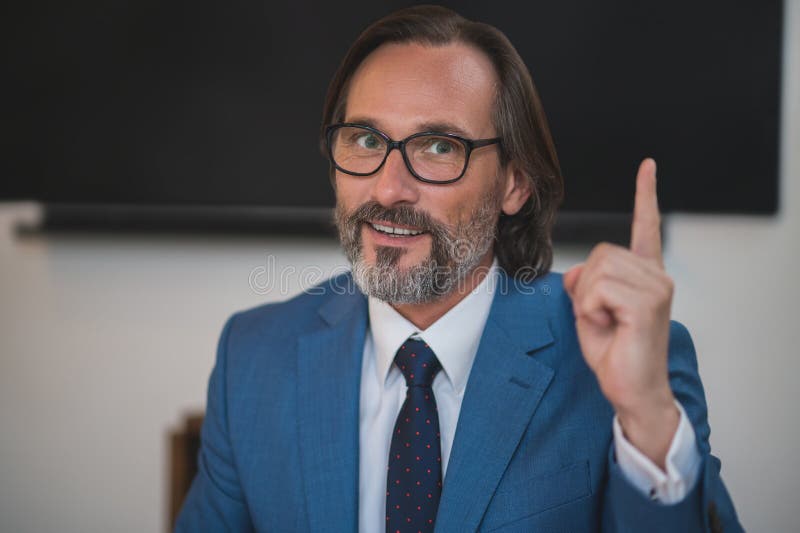 Headshot of a Good-looking Bearded Mature Man Stock Photo - Image of ...