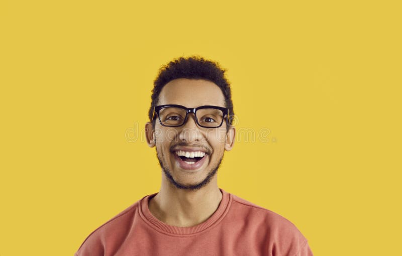Headshot of Happy Cheerful Black Student Looking at Camera, Smiling and ...