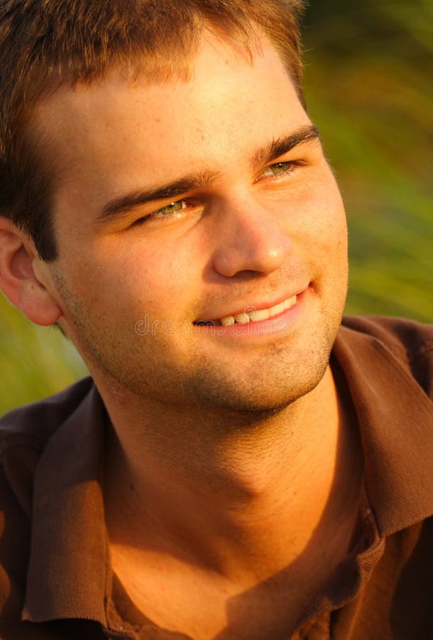 Cute guy is smiling stock image. Image of joking, hair - 5352193