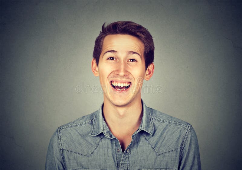 Headshot Smiling Laughing Modern Man, Creative Professional Stock Image ...
