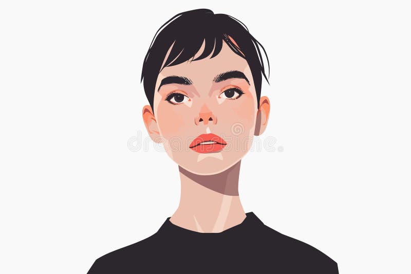 Headshot Studio Portrait of Calm Peaceful Non Binary Isolated ...