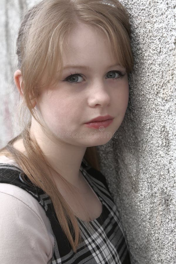 Headshot teenage girl stock photo. Image of teen, wall - 17620932