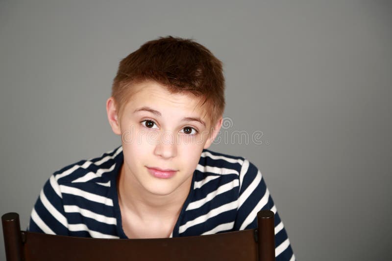 Headshot of Smiling Tween Boy Stock Image - Image of cool, caucasian ...